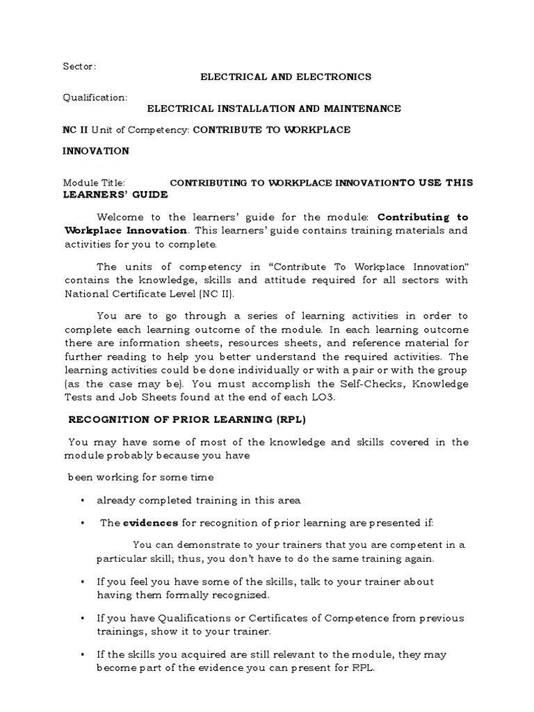 Basic 5. CBLM Contribute To Workplace Innovation | PDF