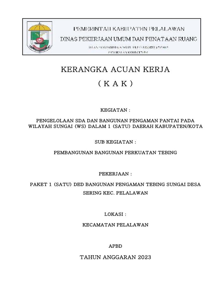 KAK Paket 2 Dua DED Turap | PDF