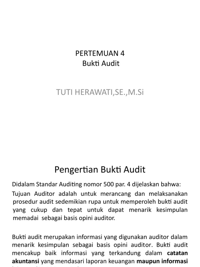 Pertemuan 4 Bukti Audit | PDF