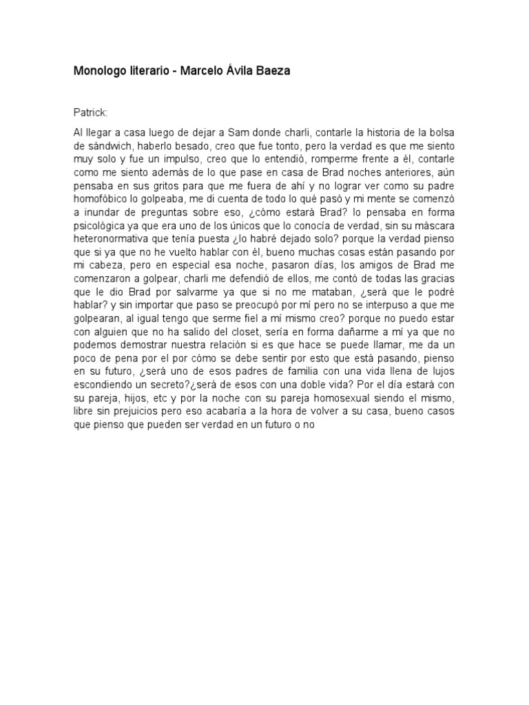 Monologo Literario | PDF