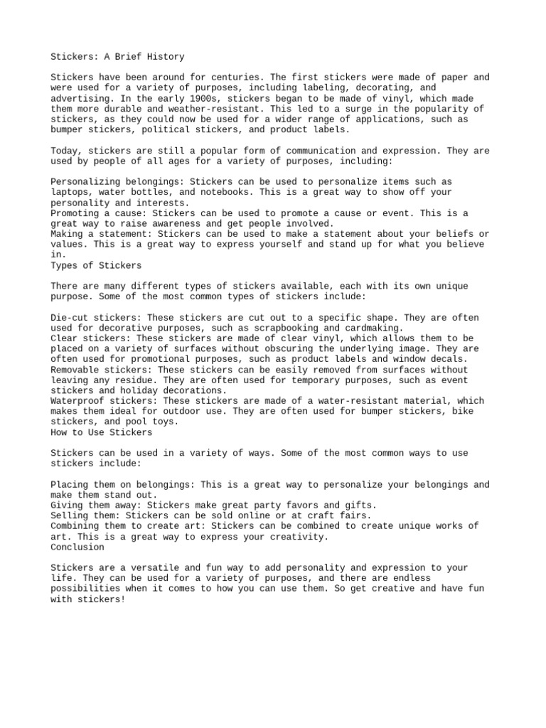 Stickers A Brief History | PDF | Laptop