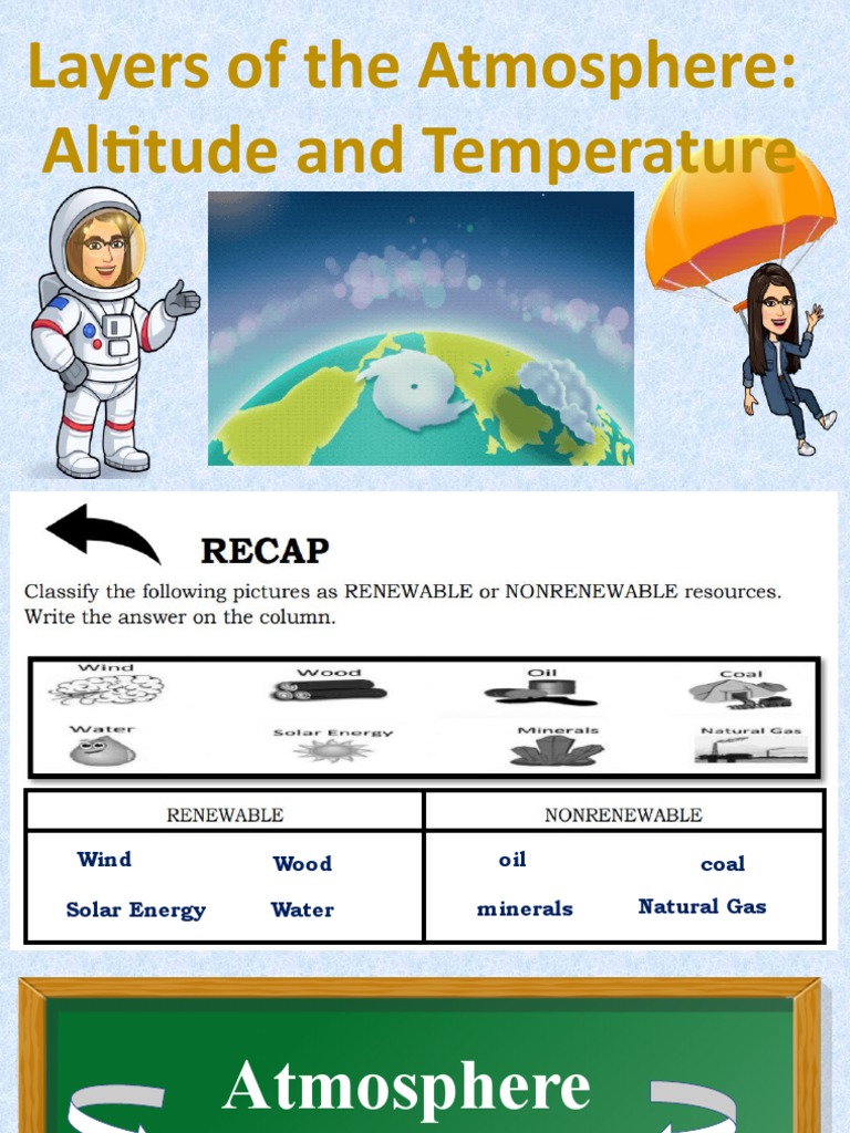 Module 7 8 Layers of The Atmosphere Temperature and Altitude | PDF