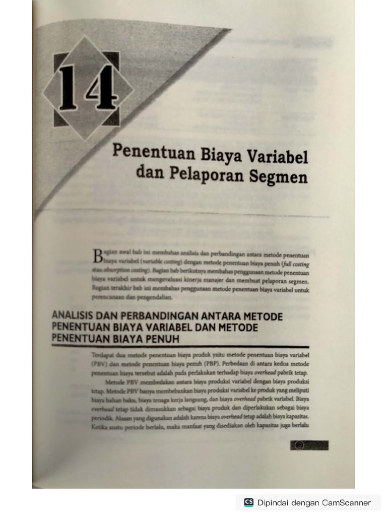 Penentuan Biaya Variabel & Pelaporan Segmen | PDF