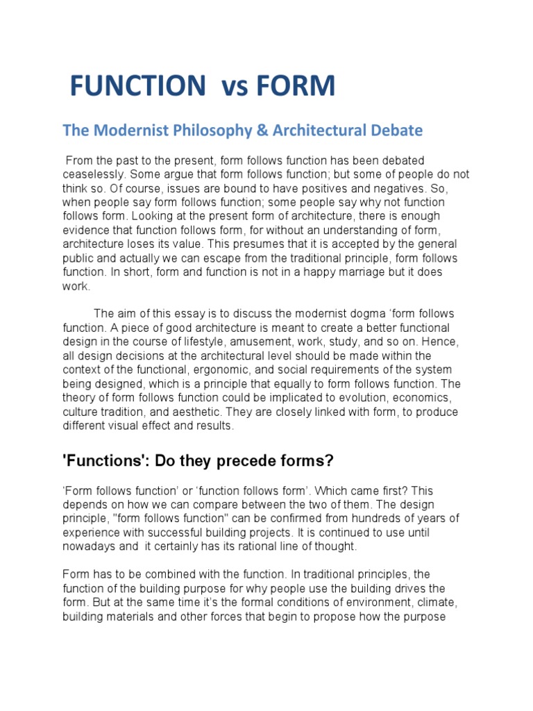 Form Vs Function | PDF | Green Building | Sustainable Design