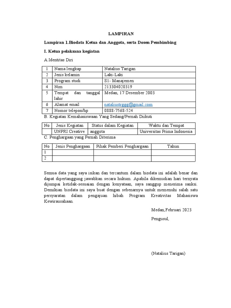 Lampiran 2 | PDF | Karier & Perkembangan | Bisnis