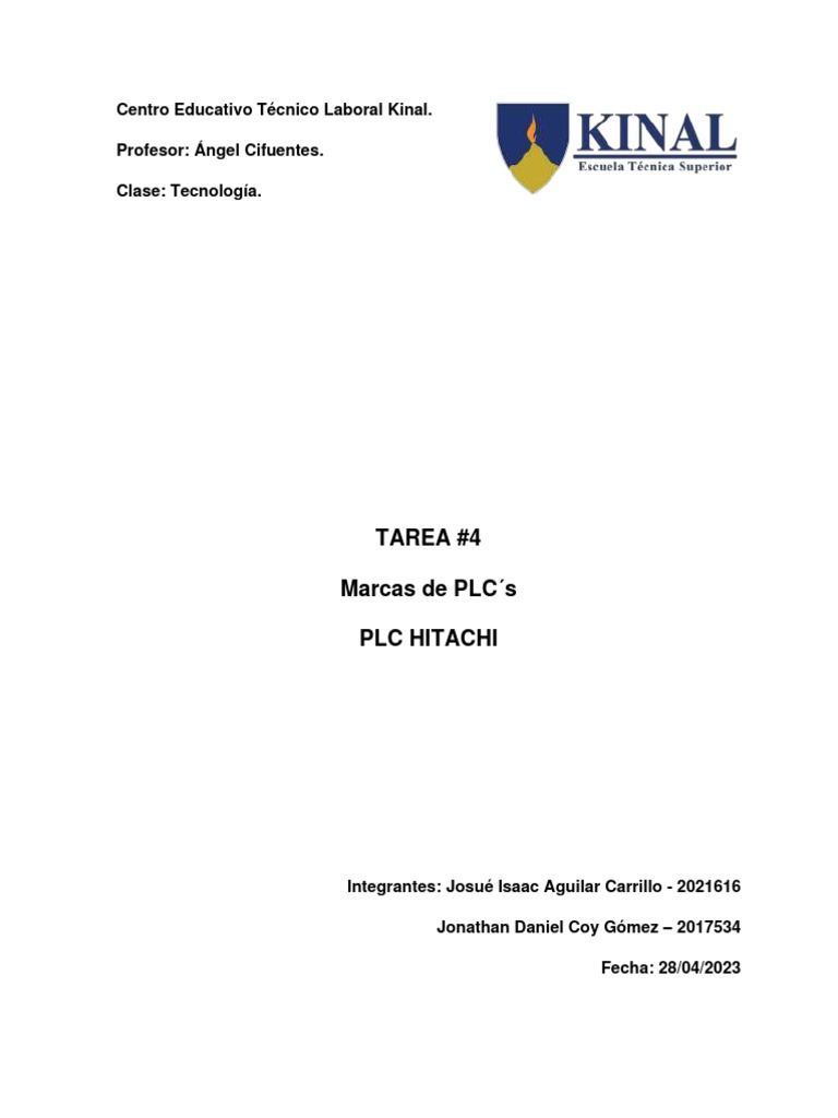 Marcas de PLC: Hitachi y sus Series | PDF | Controlador lógico ...