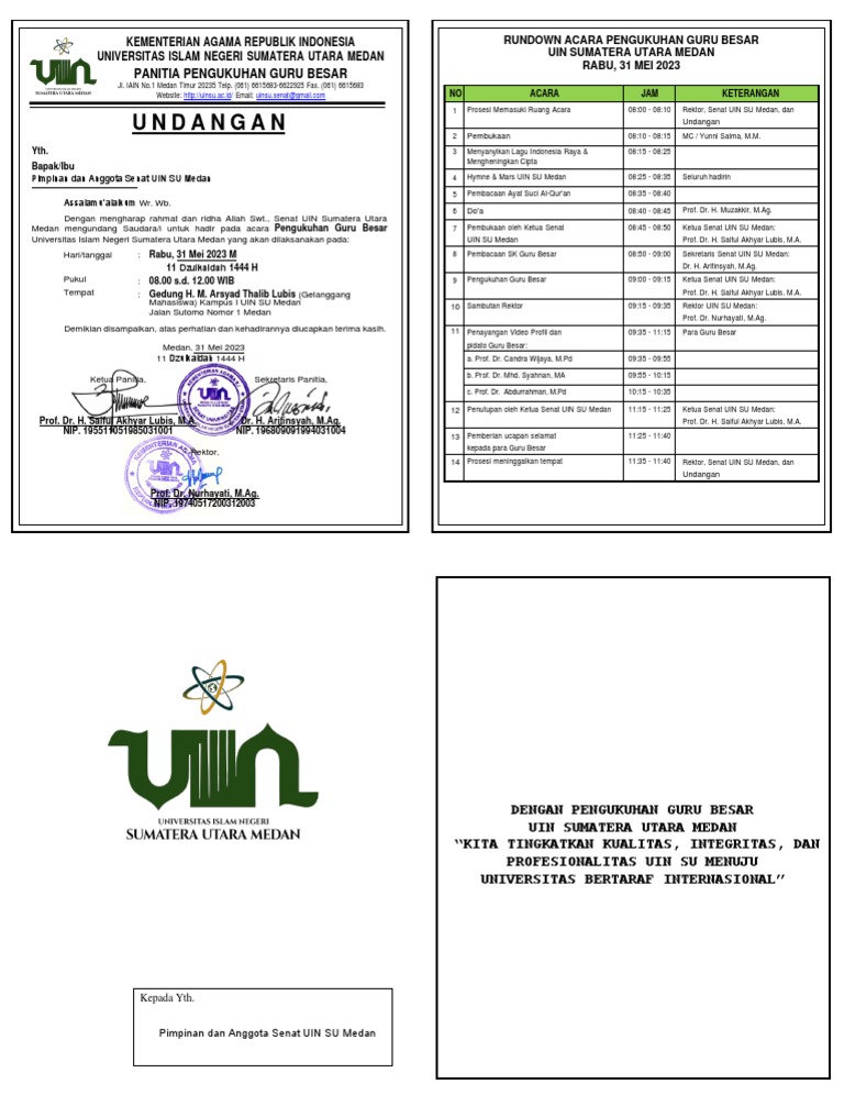 Undangan Pengukuhan Guru Besar 31 Mei 2023 | PDF