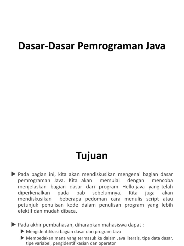 Dasar-Dasar Pemrograman Java | PDF
