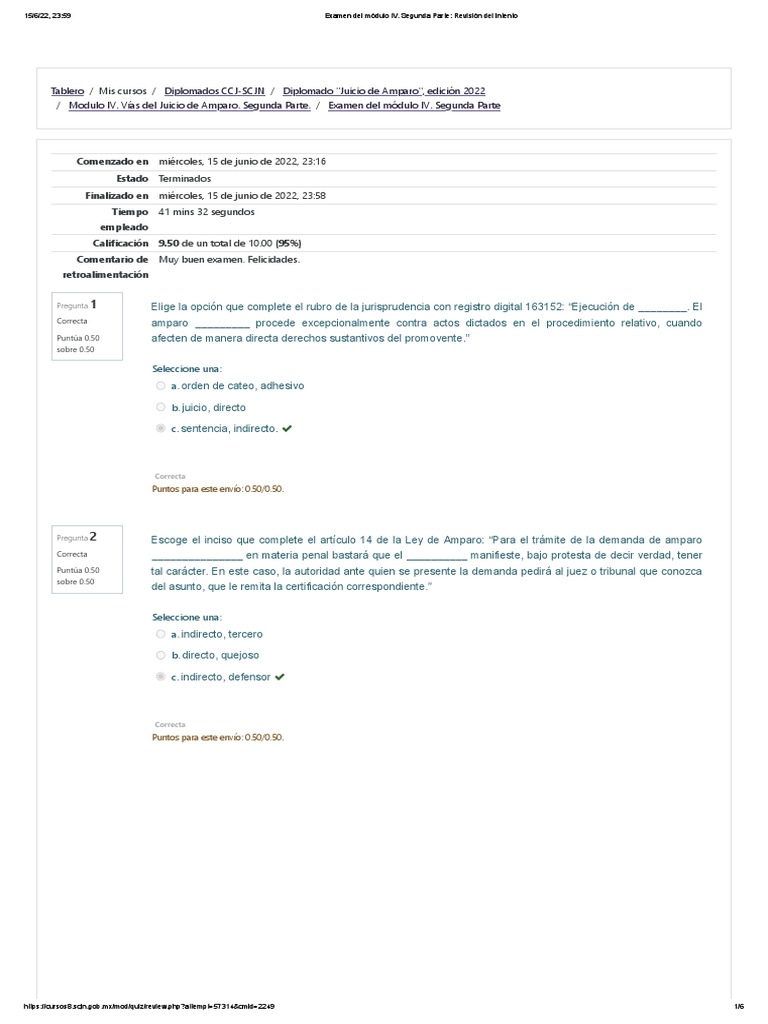 Examen Del Módulo IV. Segunda Parte | PDF | Derecho