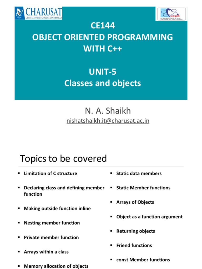 CE144 OOPC Unit-05 | PDF