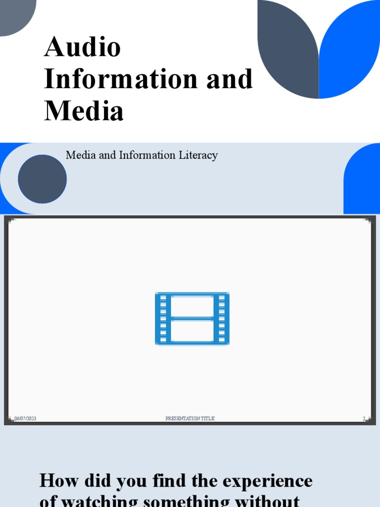 Audio Information and Media | PDF