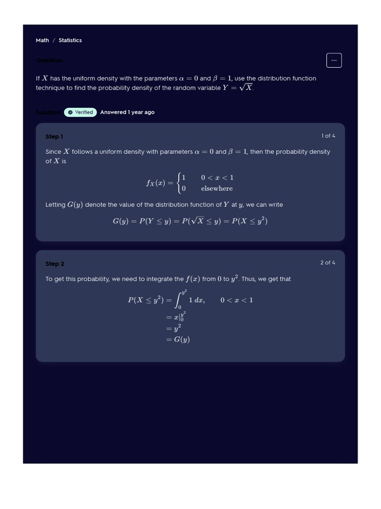 If $X$ Has The Uniform Density With The Parameters $alpha 0 Quizlet | PDF | Probability Density ...