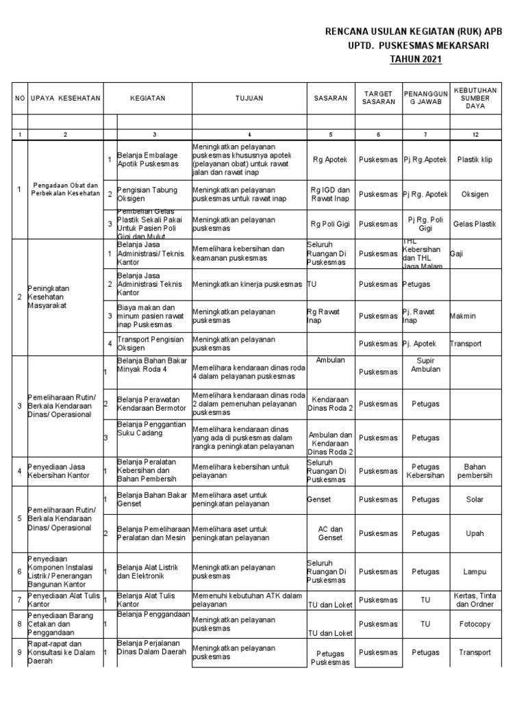 Format Ruk-Rpk Program | PDF