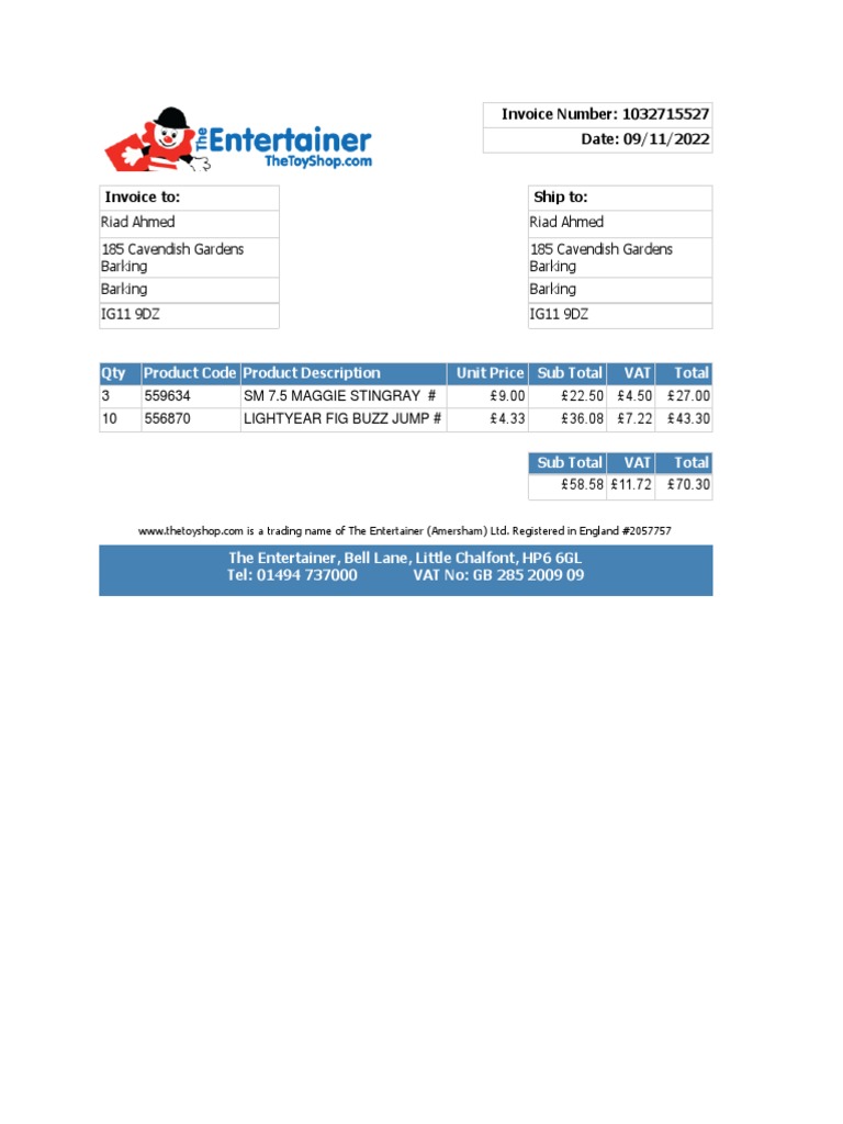 Vat Invoice Pdf