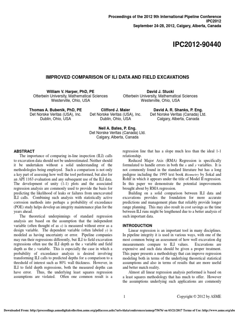 Improved Comparison of Ili Data and Field Excavations | PDF | Least ...