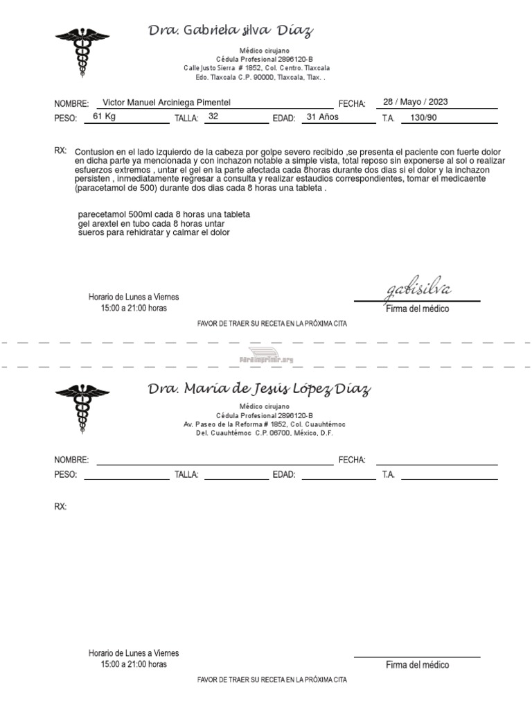 Formato-de-receta-medica-para-imprimir (1) (1) | PDF