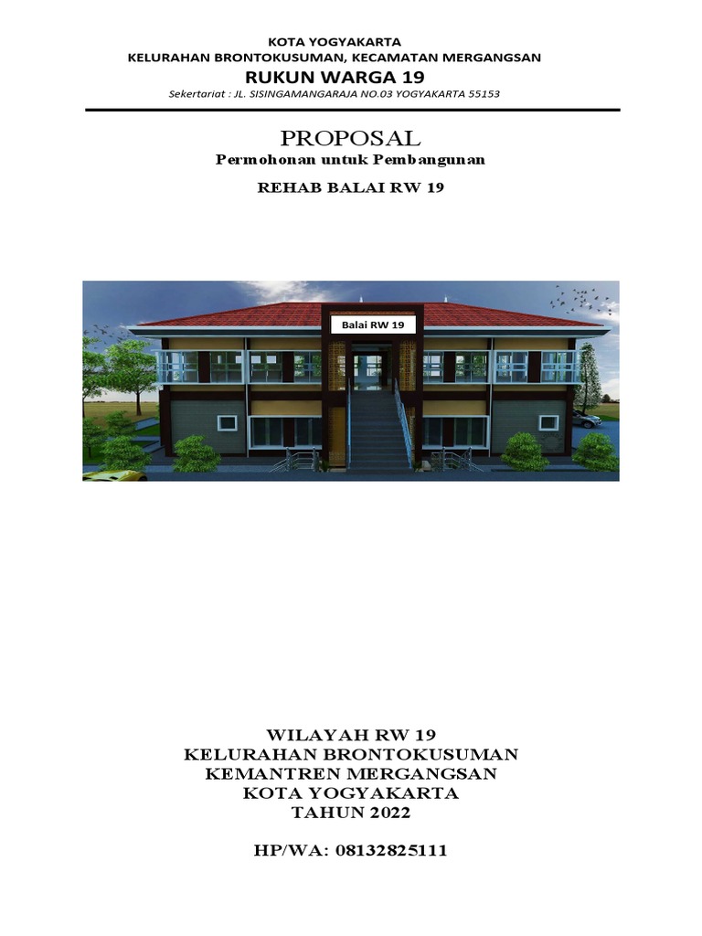 PROPOSAL Rehab Balai RW | PDF