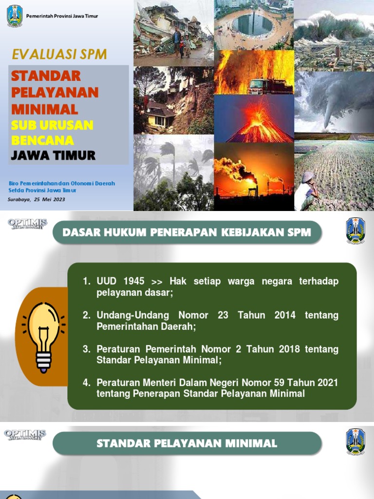 Evaluasi SPM Sub Urusan Bencana Jatim | PDF