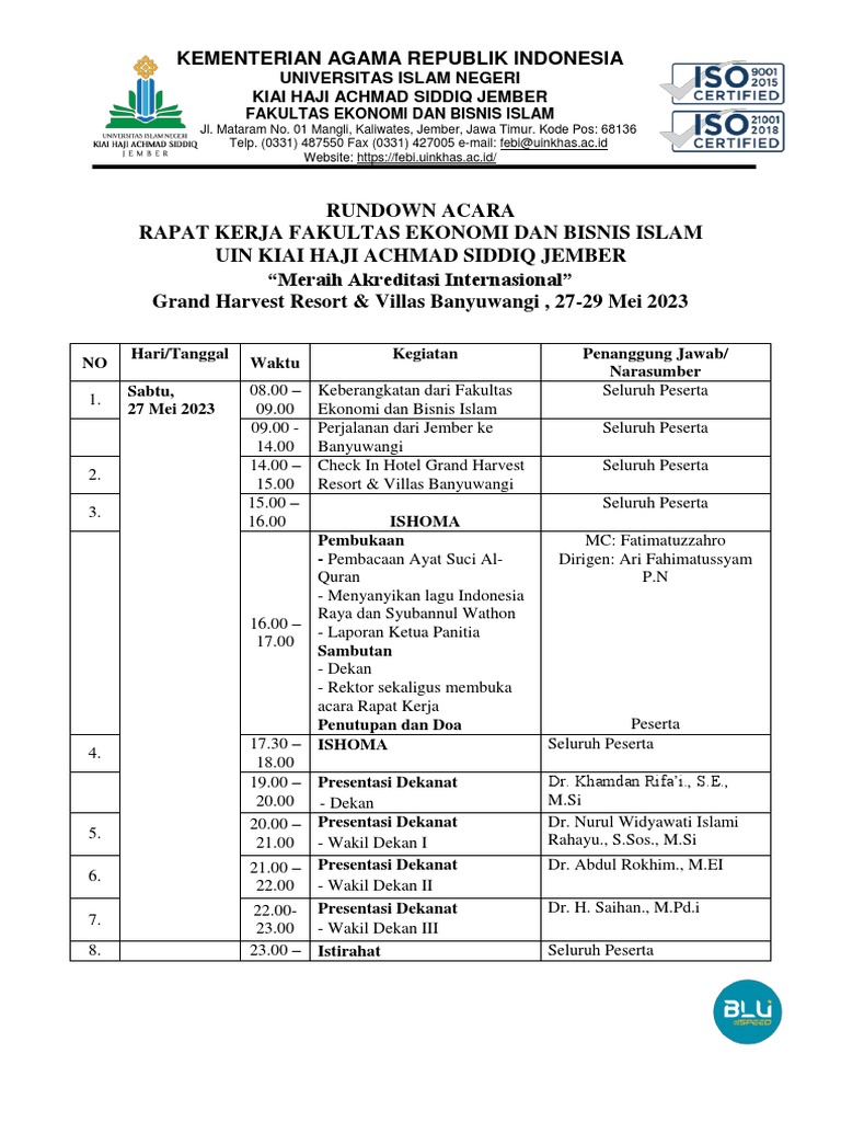 RUNDOWN RAKER TERBARU | PDF