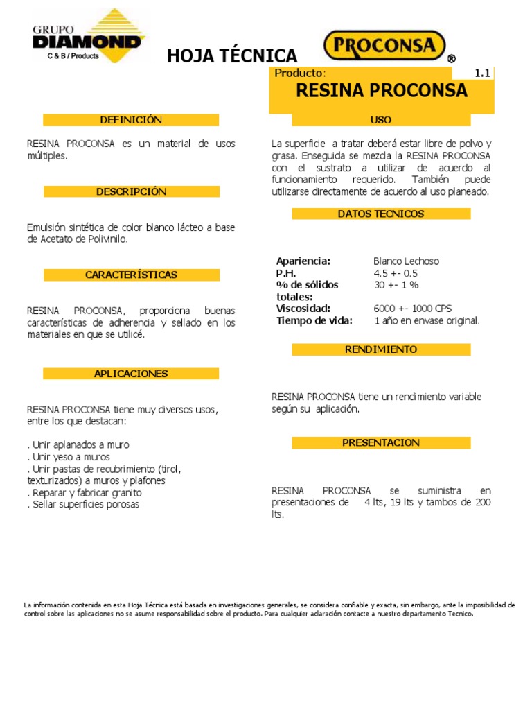 Resina Proconsa | PDF