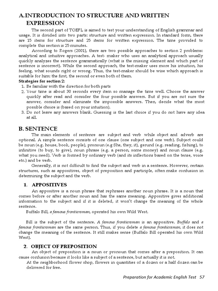 Bahasa Inggris II Introduction To Structure and Written Expressions | PDF | Verb | Subject (Grammar)