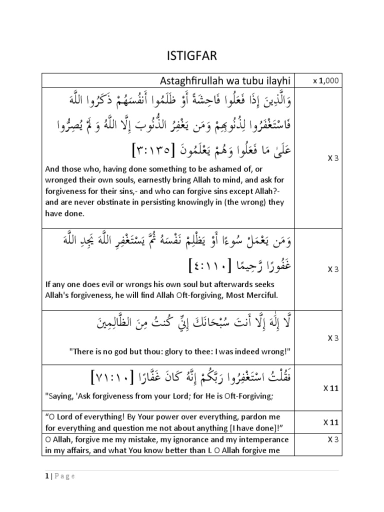 ISTIGFAR | PDF | Forgiveness | Sin