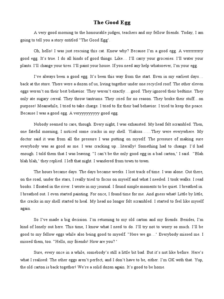 STORYTELLING - The Good Egg | PDF