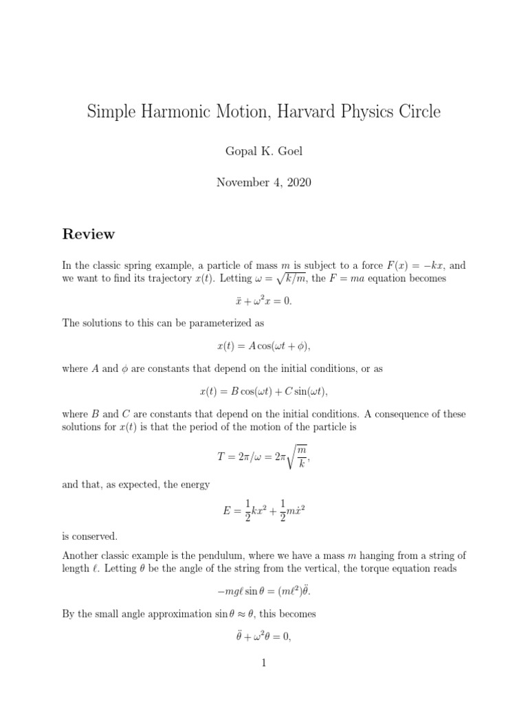 Physics Circle Oscillations | PDF | Oscillation | Pendulum