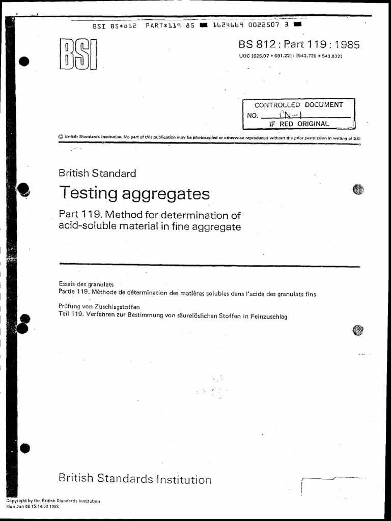 BS 812 Part 119 | PDF