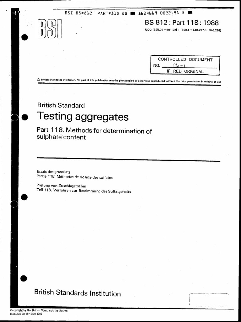BS 812 Part 118 | Download Free PDF | Hydrochloric Acid | Ion Exchange