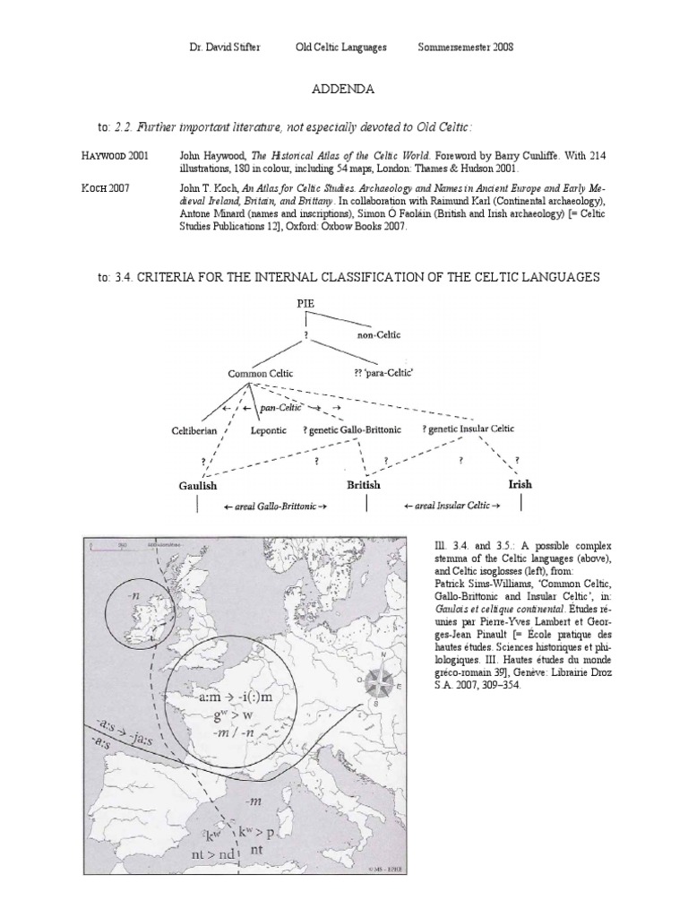 Stifter Lepontic | PDF | Languages Of Europe | Linguistics