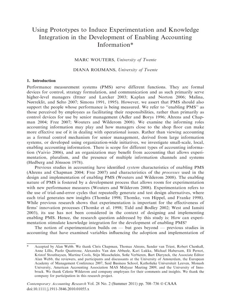 Prototypes To Induce Experimentation and Knowledge Integration in The Development of Enabling ...