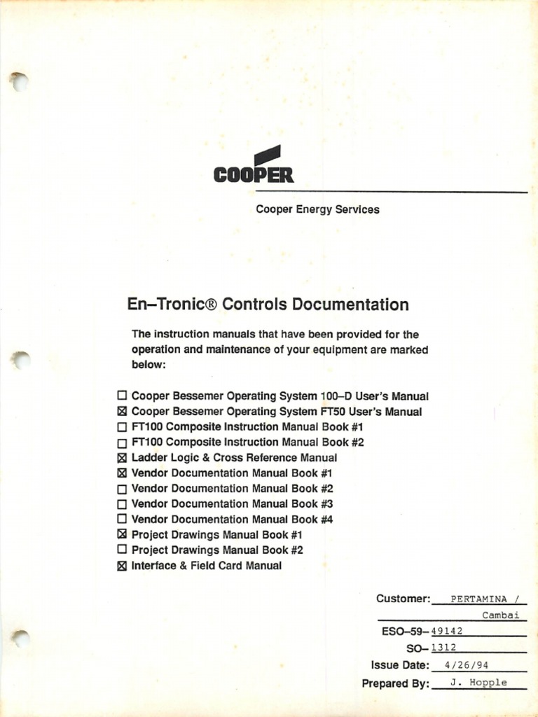 2.2.6. Cooper Energy Service - Entronic Card Reference | PDF