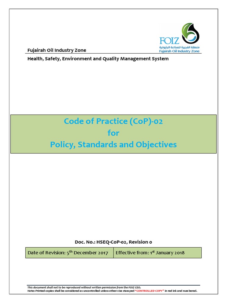 CoP 02 Policy Standards and Objectives Final 07 - 12 - 2017 | PDF ...