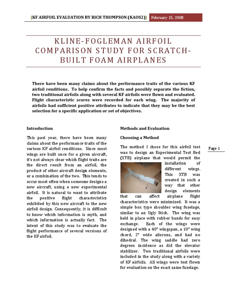 KF Airfoil Performance Evaluation | PDF | Stall (Fluid Mechanics) | Airfoil