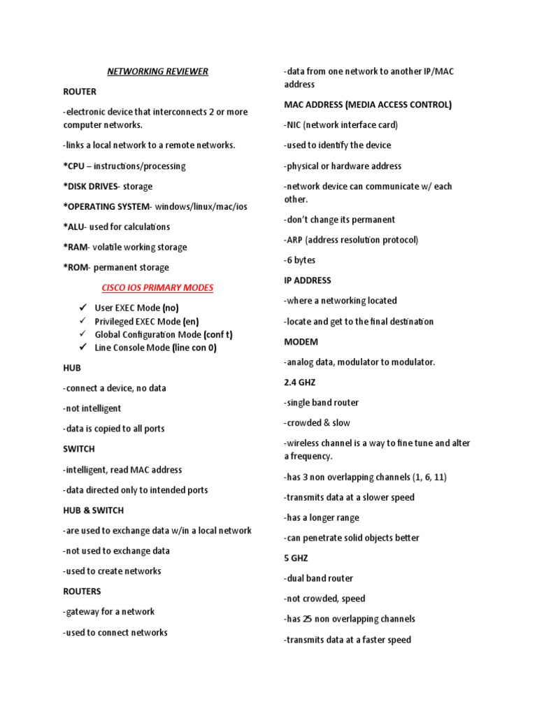 Networking Reviewer Pdf