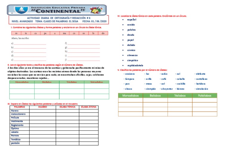 6 Avanzado Sega Actividad | PDF