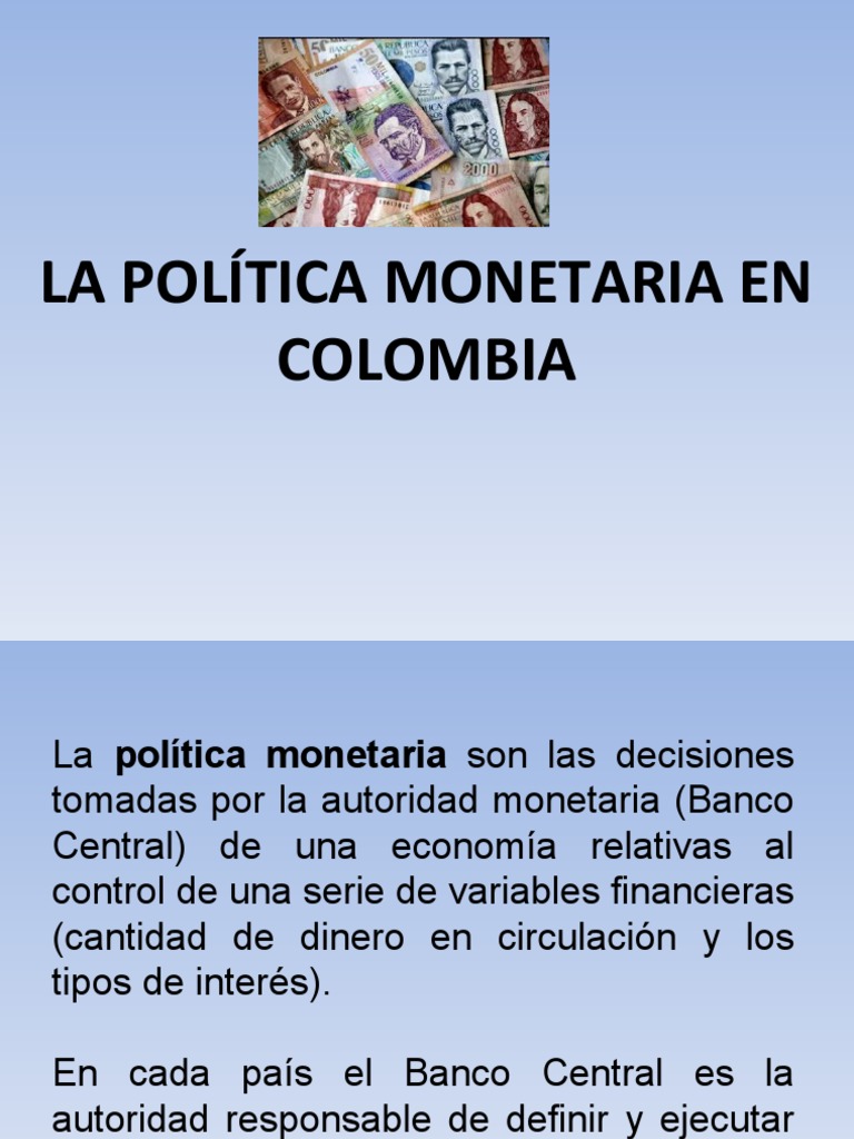 Politica Monetaria Colombia | PDF | La política monetaria | Inflación