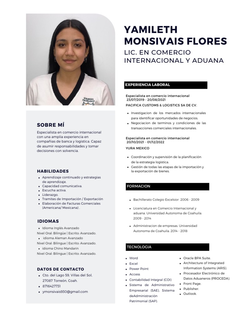 Curriculum - Comercio Internacional y Aduana | PDF | Business | Economias