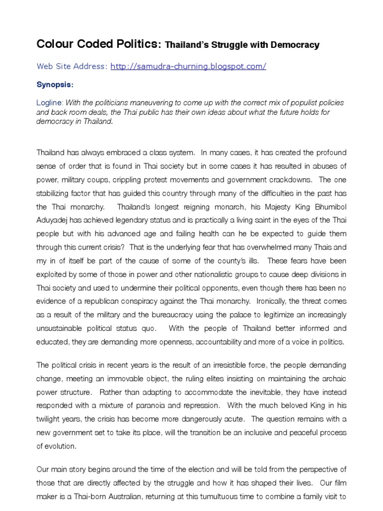 Colour Coded Politics | PDF | Thailand | Democracy