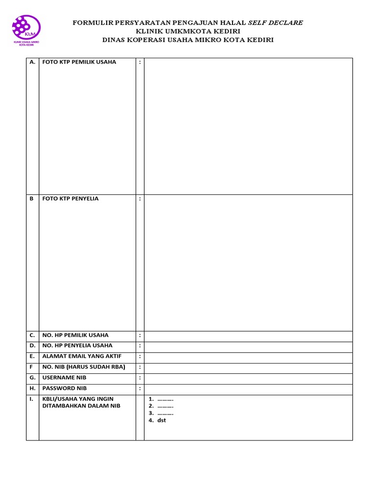 Form Pengajuan Halal | PDF | Teknologi & Rekayasa