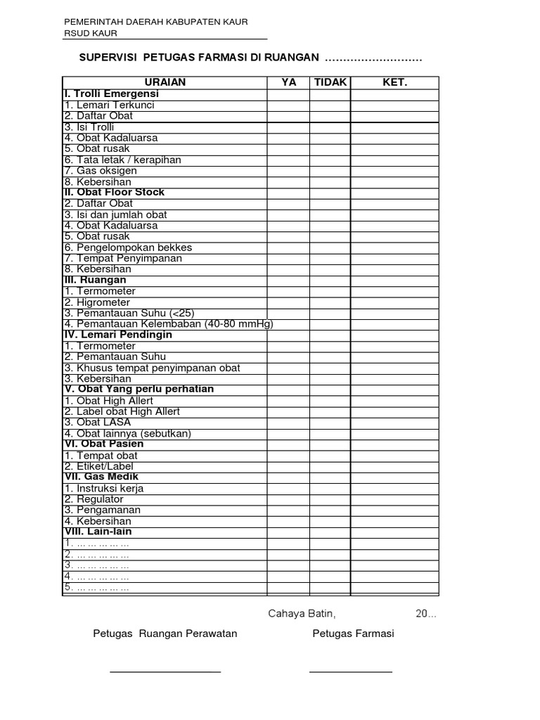 Formulir Supervisi | PDF | Kesehatan Holistik