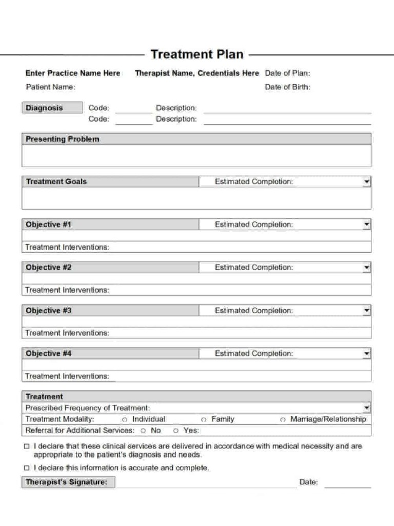 Treatment Plan | PDF