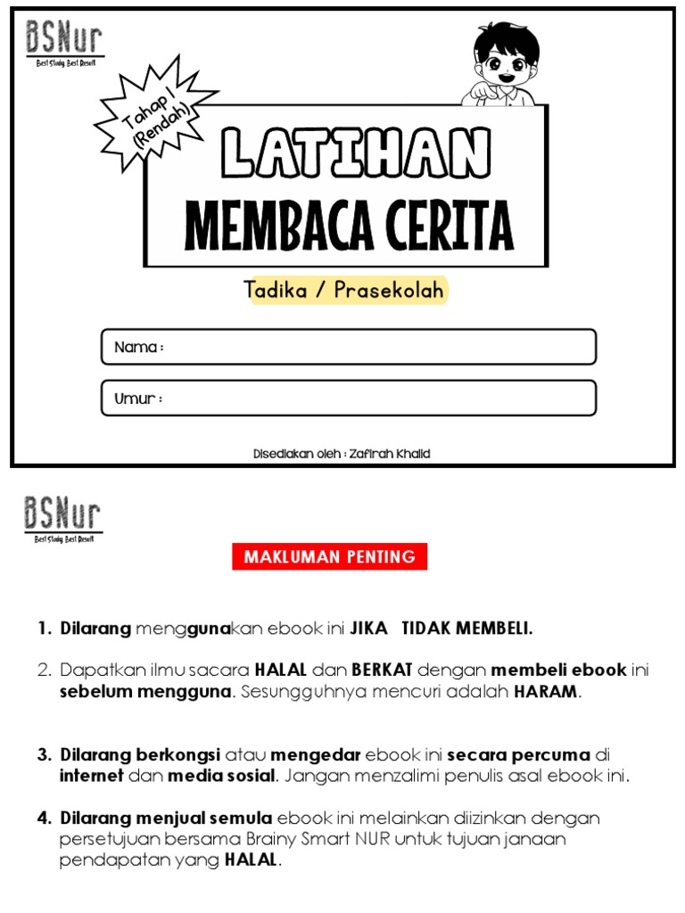 Latihan Membaca Cerita (Tahap 1) | PDF