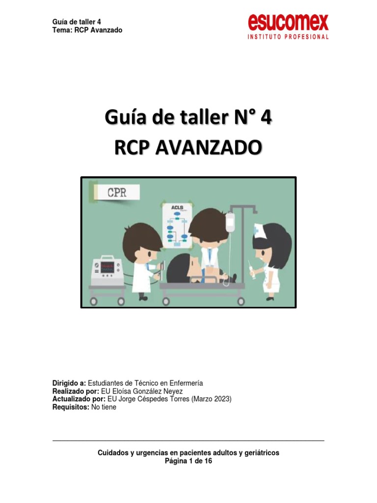 Taller RCP Avanzado | PDF | Reanimación cardiopulmonar | Paro cardíaco