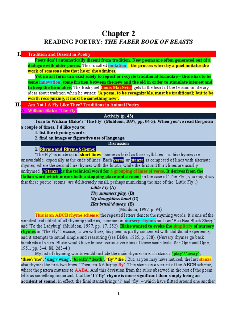 Chapter 2 - Reading Poetry | Download Free PDF | Poetry | Anthropomorphism