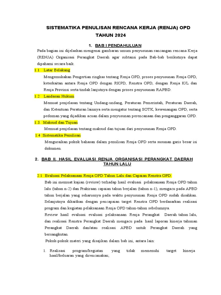 Sistem Penulisan Renja OPD 2024 | PDF | Pengelolaan Keuangan & Uang | Komputer