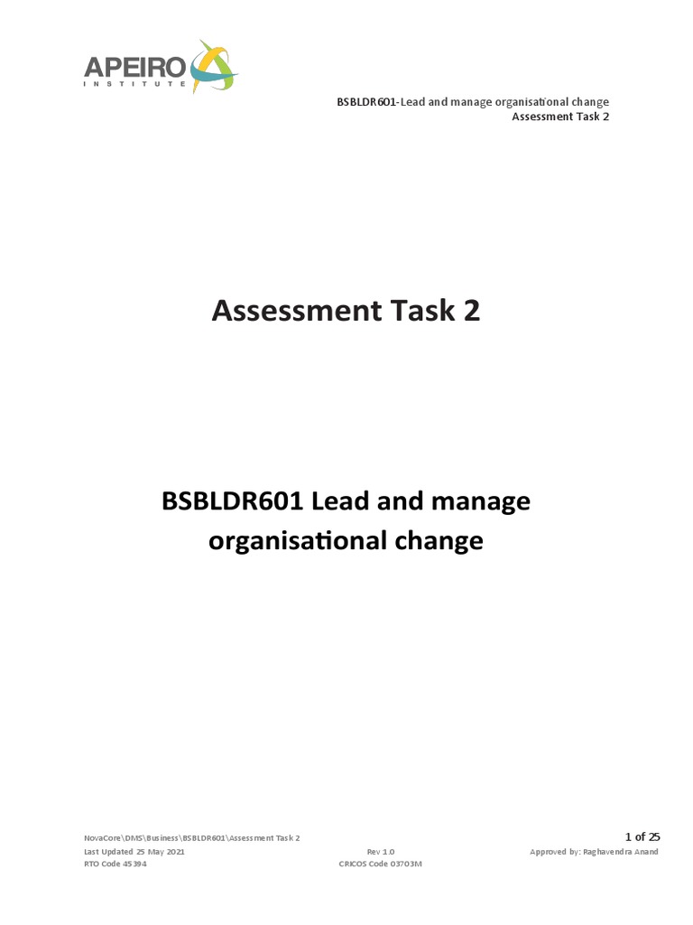 BSBLDR601 - Assessment Task 2.v1.0 | PDF | Expert | Learning