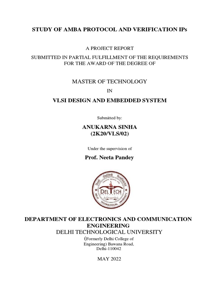 Mtech Thesis Anukarna (2k20 Vls 02) | PDF | System On A Chip | Microcontroller