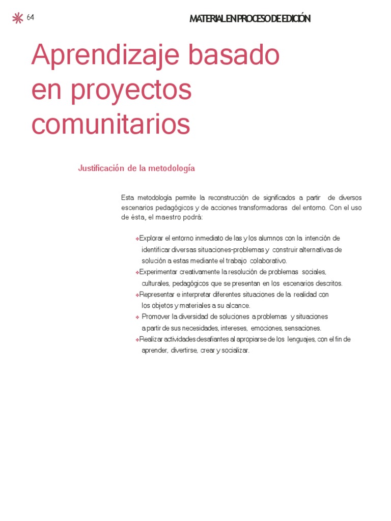 Aprendizaje Basado en Proyectos Comunitarios: Materialenprocesodeedición | PDF | Aprendizaje ...